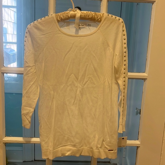 Calvin Klein | Sweaters | Xs Small Calvin Klein White Light Sweater ...